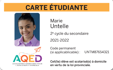 Carte étudiante | Association québécoise pour l'éducation à domicile